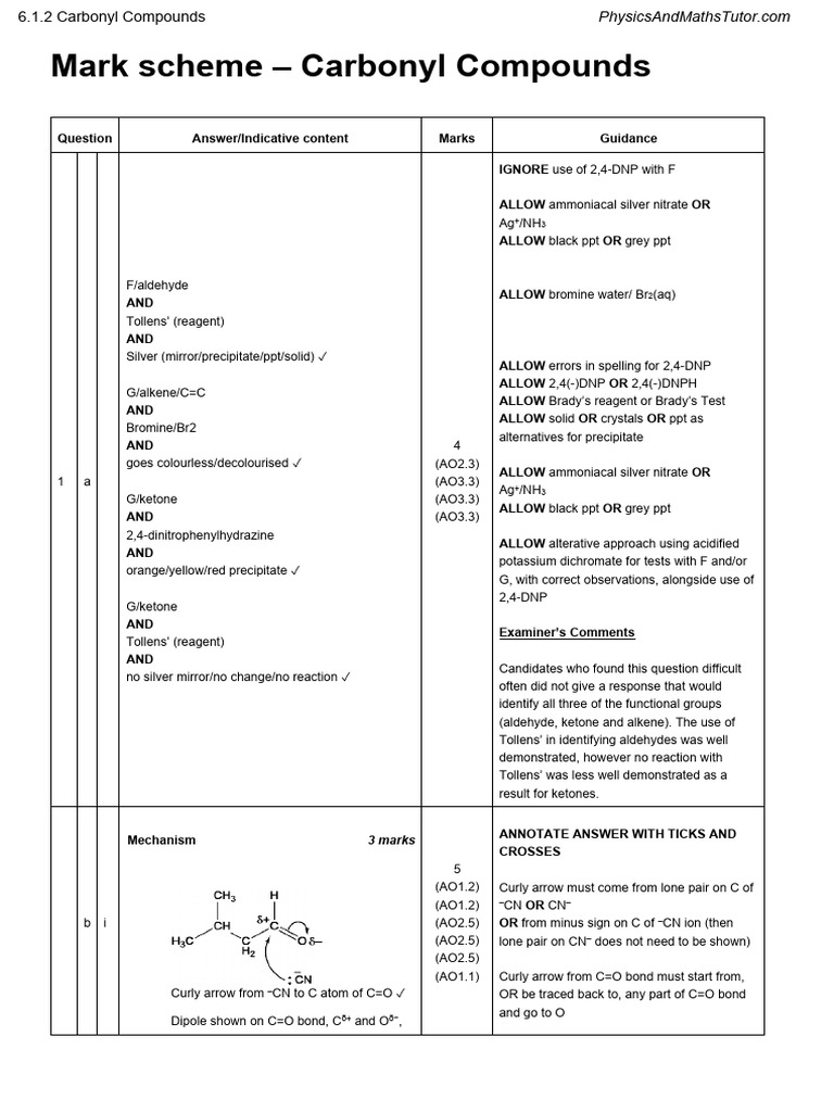 6.1.2 Carbonyl Compounds MS | PDF | Chemical Bond | Acid