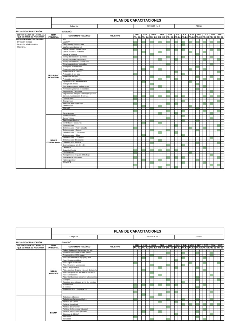 Plan de Capacitacion 1 | PDF