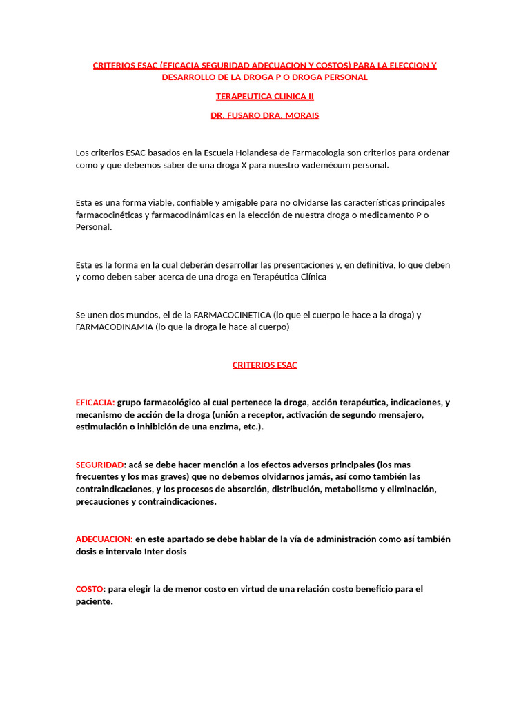 Criterios Esac | PDF