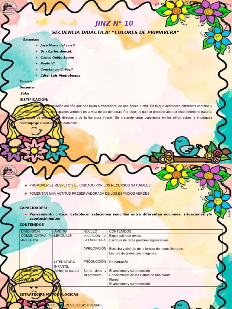 Secuencia Didáctica: Colores de Primavera | PDF