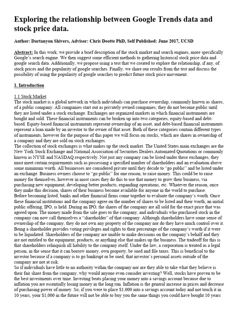 Google Trends | PDF | Stocks | Investing