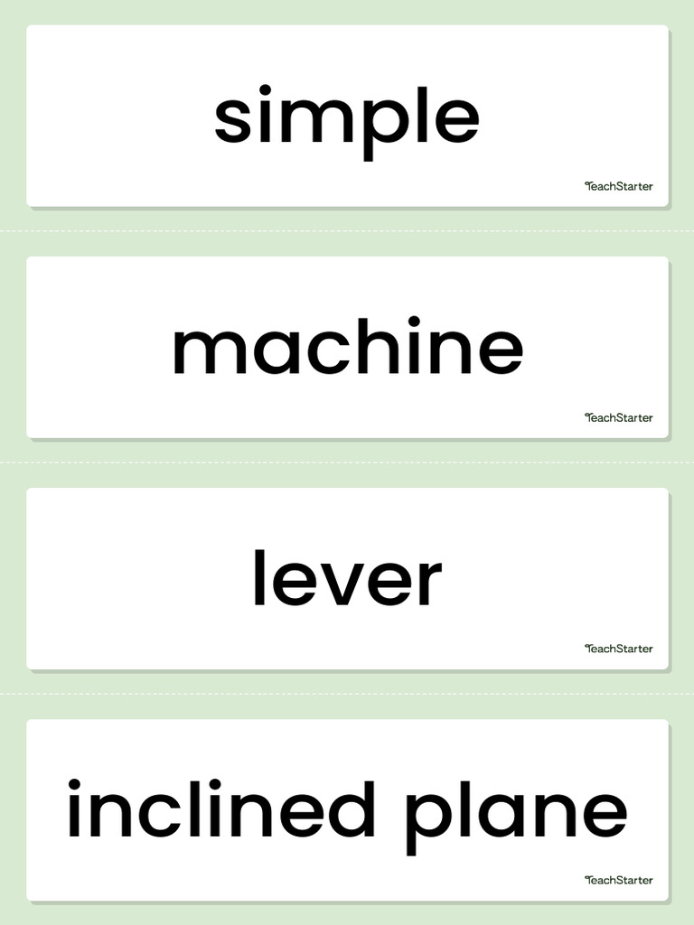Simple Machines Word Wall Printable PDF | PDF