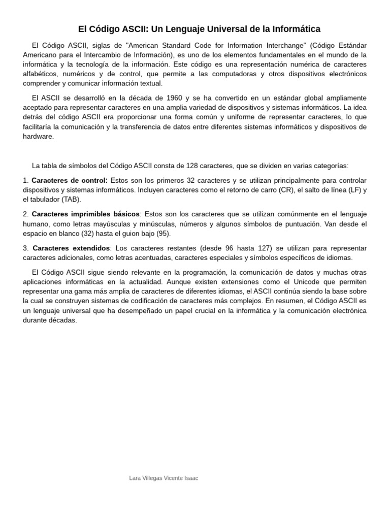 Codigo Ascii | PDF