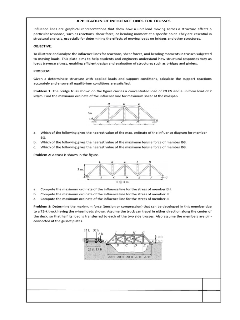 P05 Application of Influence Line For Trusses | PDF