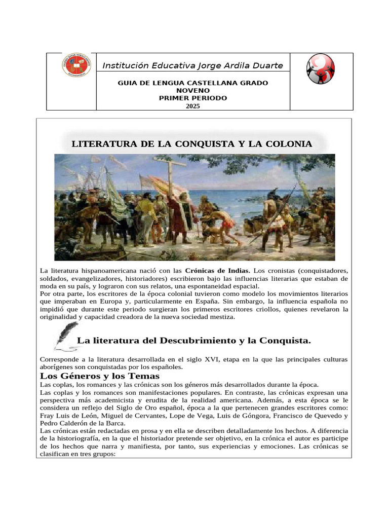 Literatura de la Conquista y Colonia | PDF | Barroco | España