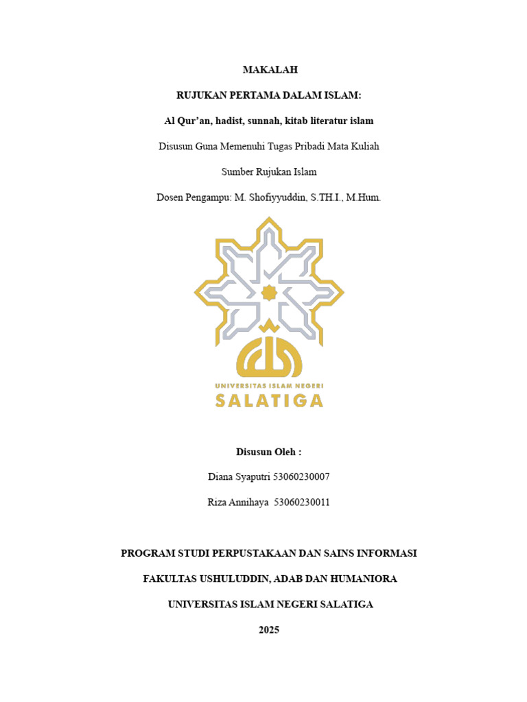 MAKALAH Sumber Rujukan Islam | PDF