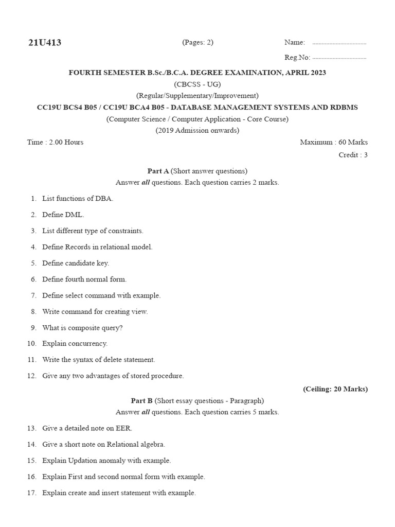 BCS4 B05 & Bca4 B05 - Database - Management - Systems - and - RDBMS | PDF | Relational Database ...