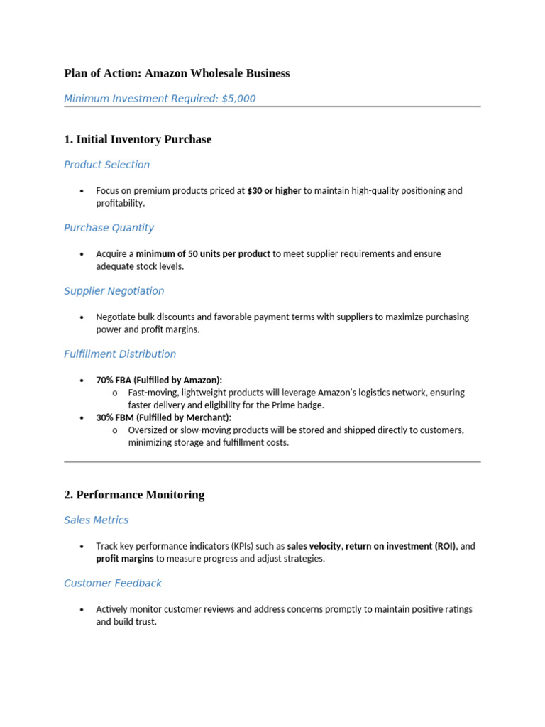 Plan of Action | PDF