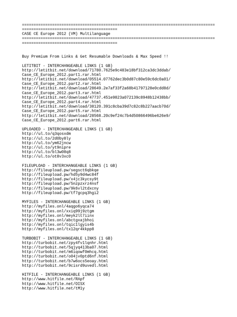 CASE CE Europe 2012 (VM) Multilanguage | PDF