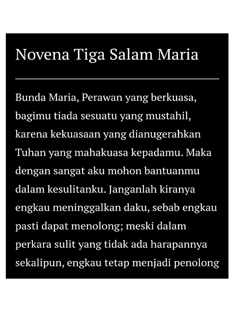 novena tiga salam maria | PDF