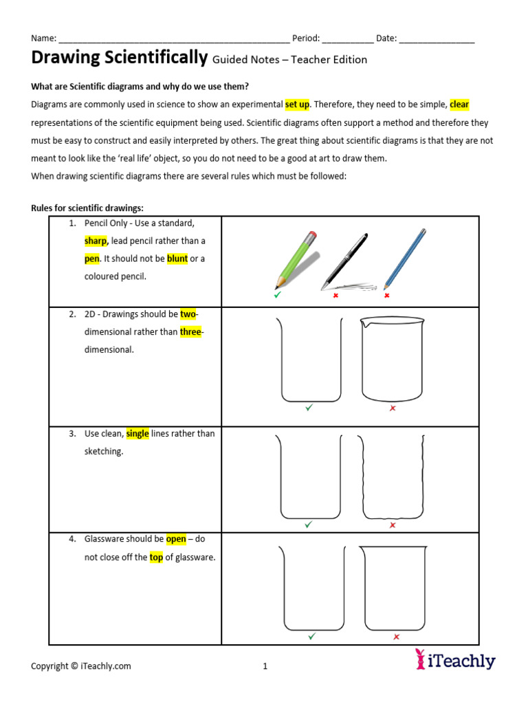 1 2 Guided Notes TE Drawing Scientifically | PDF | Drawing | Pencil