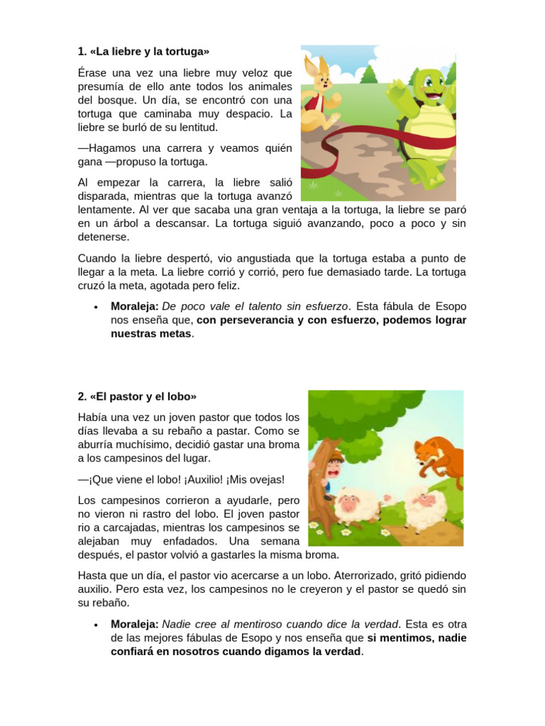 Varias Tareas Fabulas, Cuentos | PDF