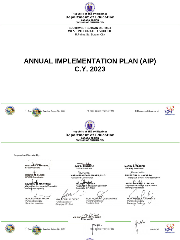 AIP template | PDF | Teachers | Learning