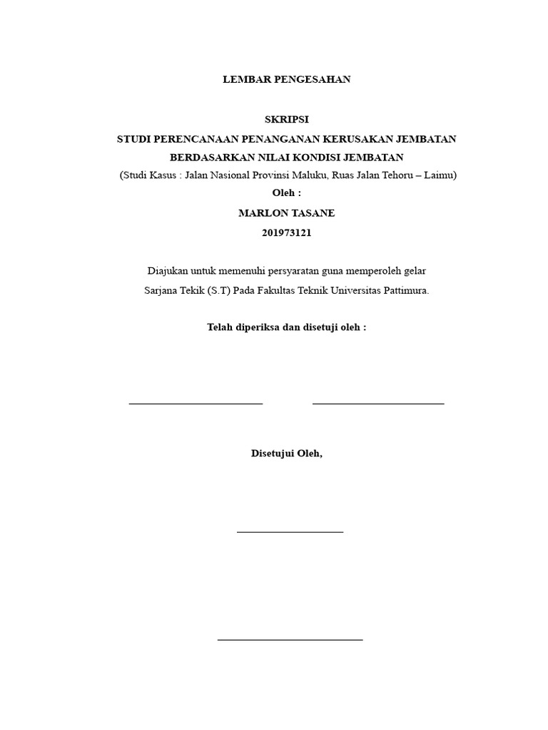 Lembar Pengesahan Skripsi | PDF