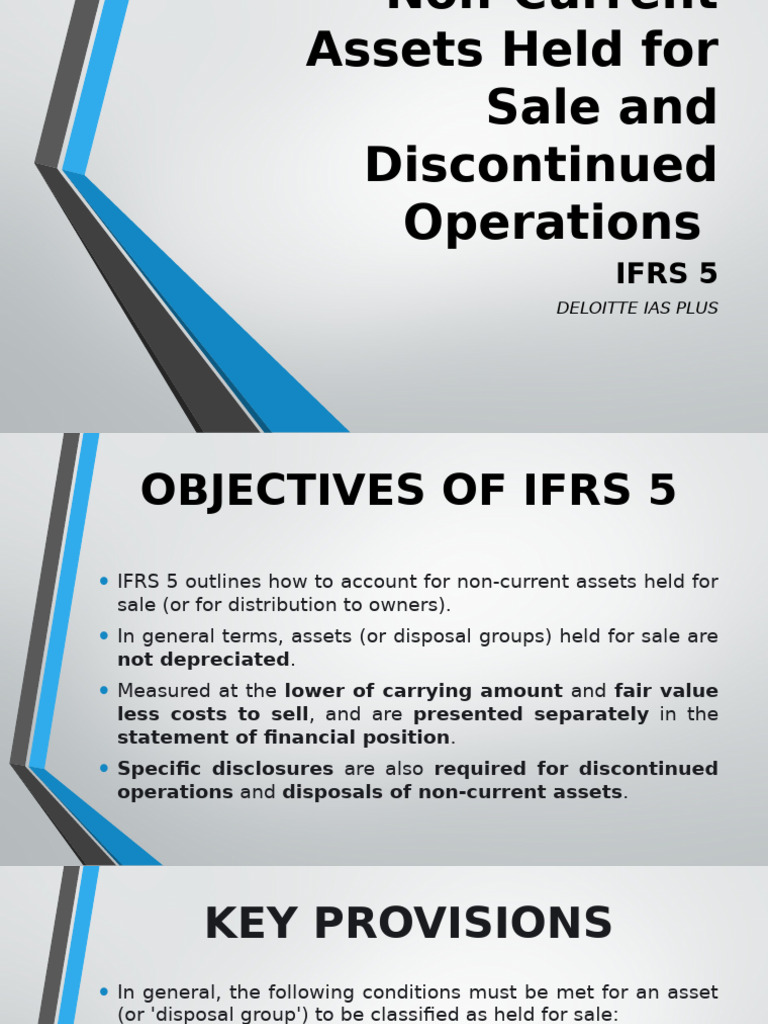 Non-Current Assets Held For Sale and Discontinued Operations IFRS 5 ...