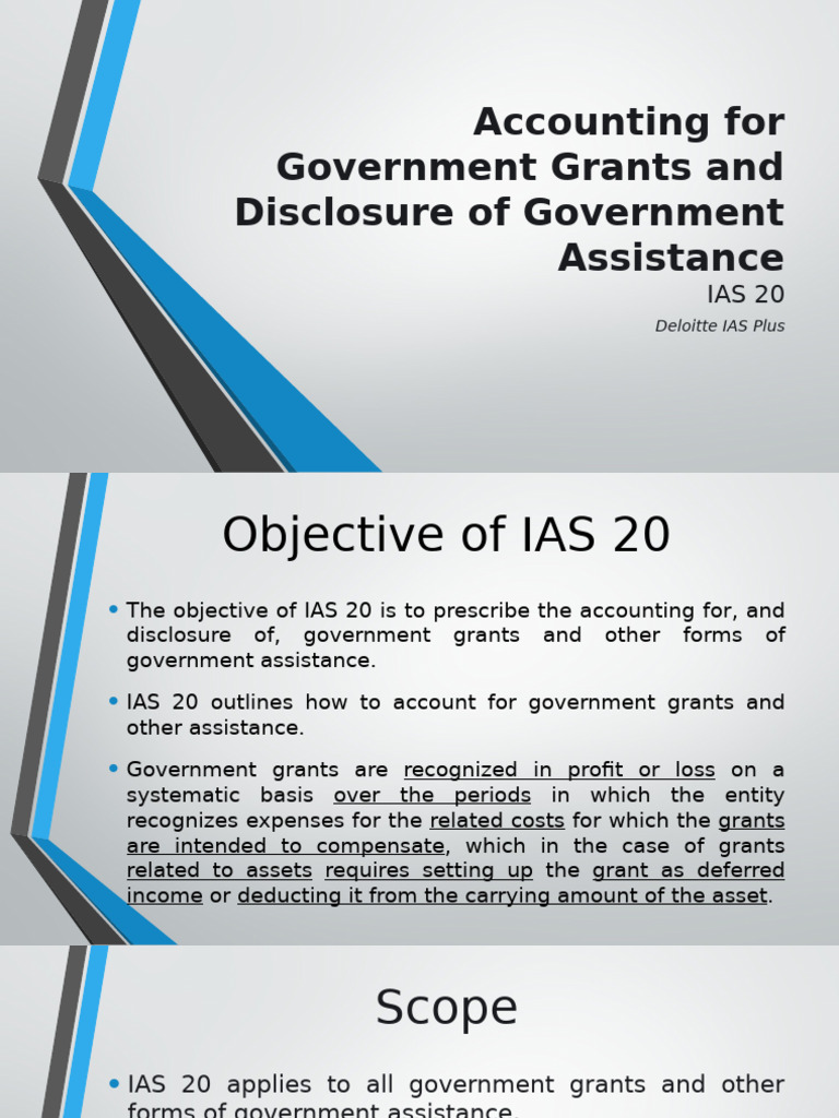 PAS 20 Accounting For Government Grants and Disclosure of Government | PDF