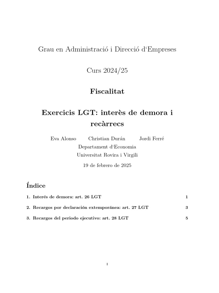 Ejercicios LGT | PDF | Impuestos