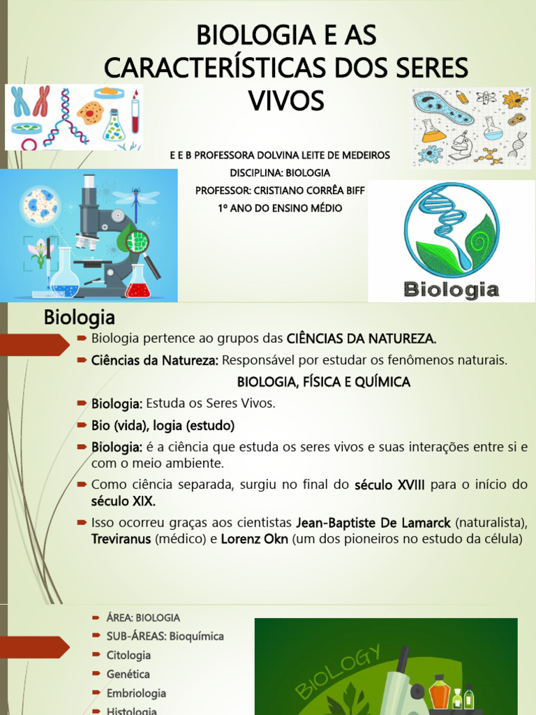 Biologia e As Características Do Seres Vivos | PDF | Organismos ...