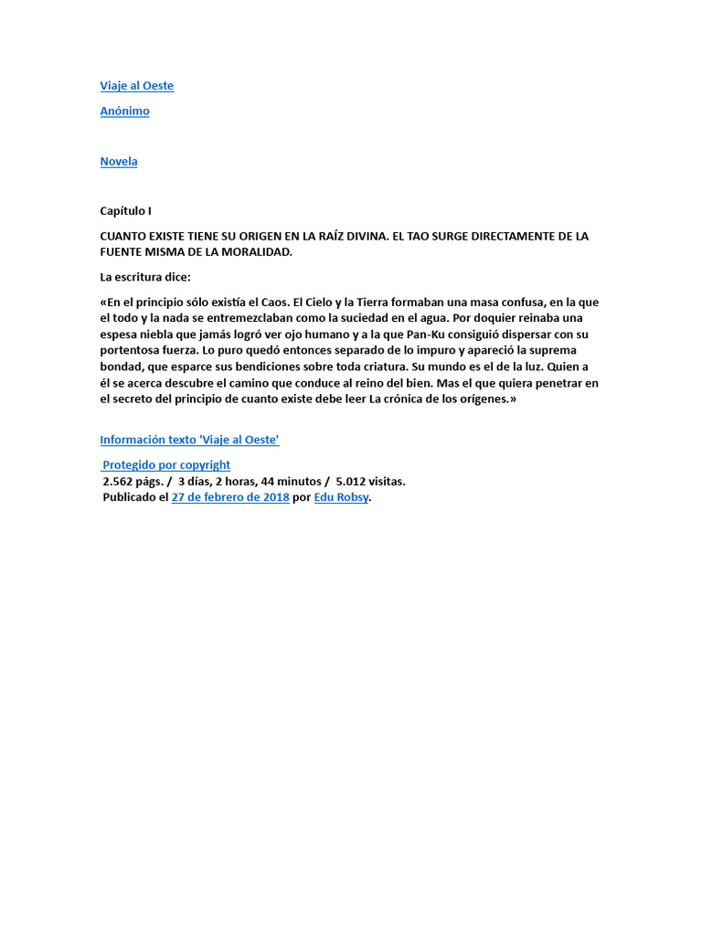 Viaje Al Oeste | PDF