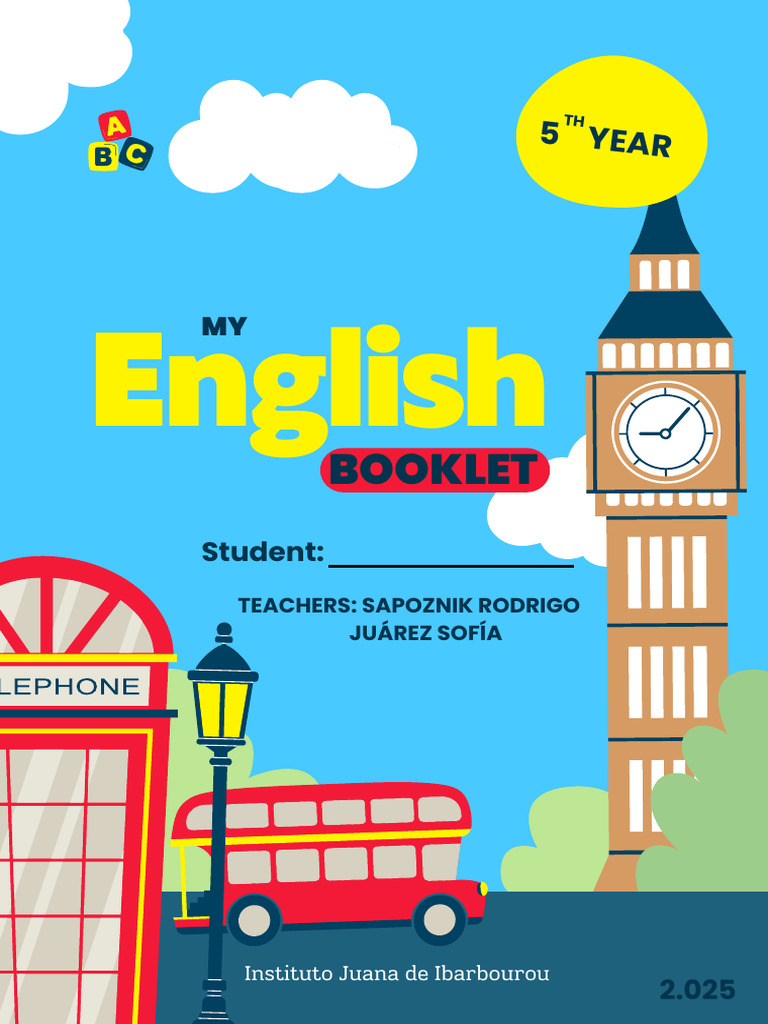 Colorful Illustrated English Course Poster | PDF