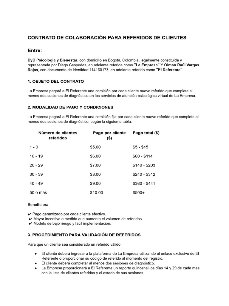 Contrato de Referidos (1) | PDF | Bancos