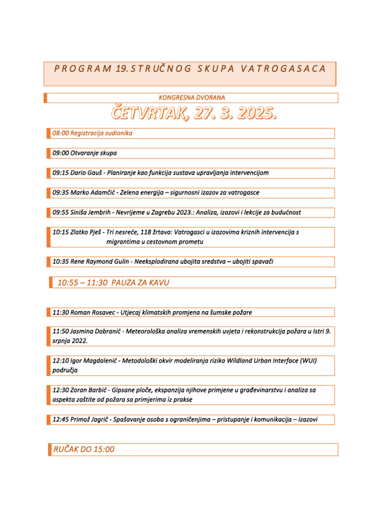 Program 19. Stručnog Skupa Vatrogasaca | PDF