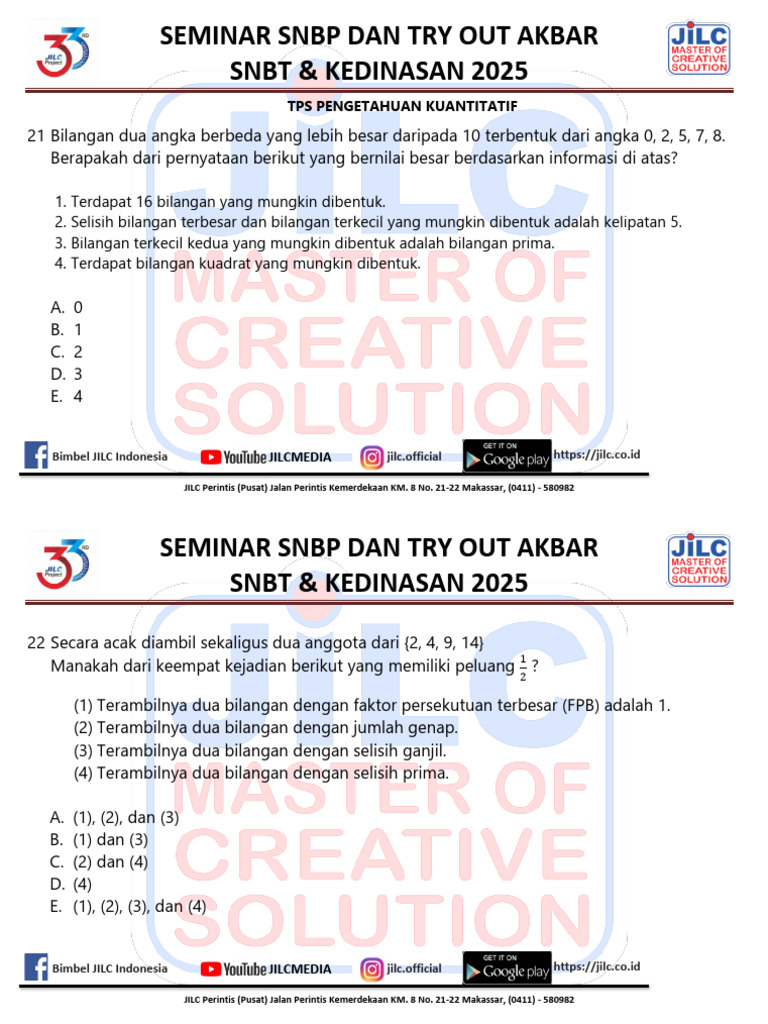 PK Dan PM Try Out Akbar 2025 | PDF