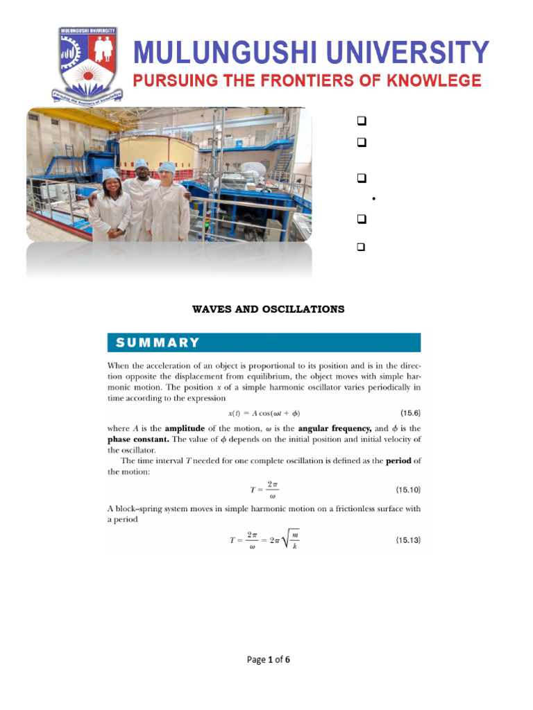 Oscillation Tutorial Sheet | PDF | Oscillation | Force