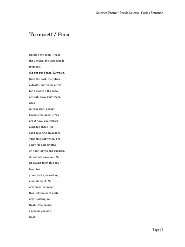 To Myself or Float | PDF