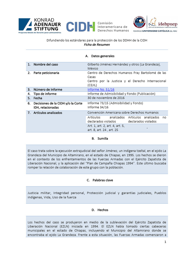 Caso Gilberto Jiménez: DDHH en México | PDF | Ejército Zapatista de ...