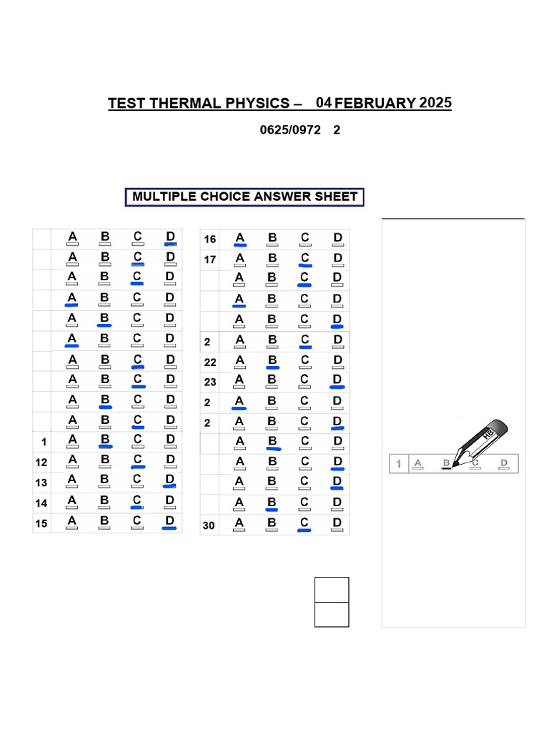 30 mcqs bubble sheet | PDF
