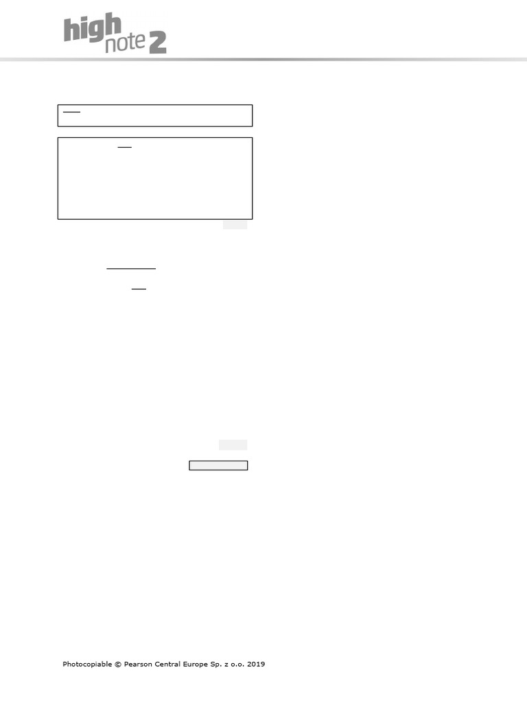 HighNote2 U2A Grammar Quiz A | PDF