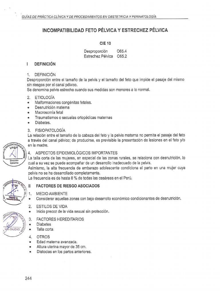 Guía de Práctica Clínica Sobre Incompatibilidad Feto Pélvica y ...