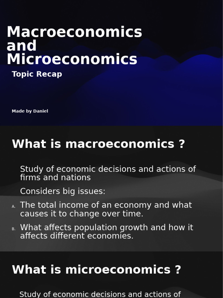 Macroeconomics and Microeconomics: Topic Recap | PDF