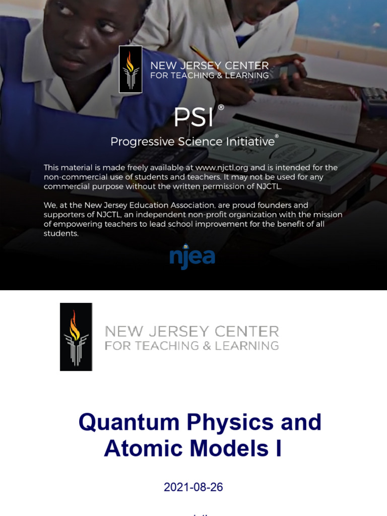 Abp Quantum Physics Atomic Modeling Presentation 1 2024-10-07 | PDF | Light | Photoelectric Effect