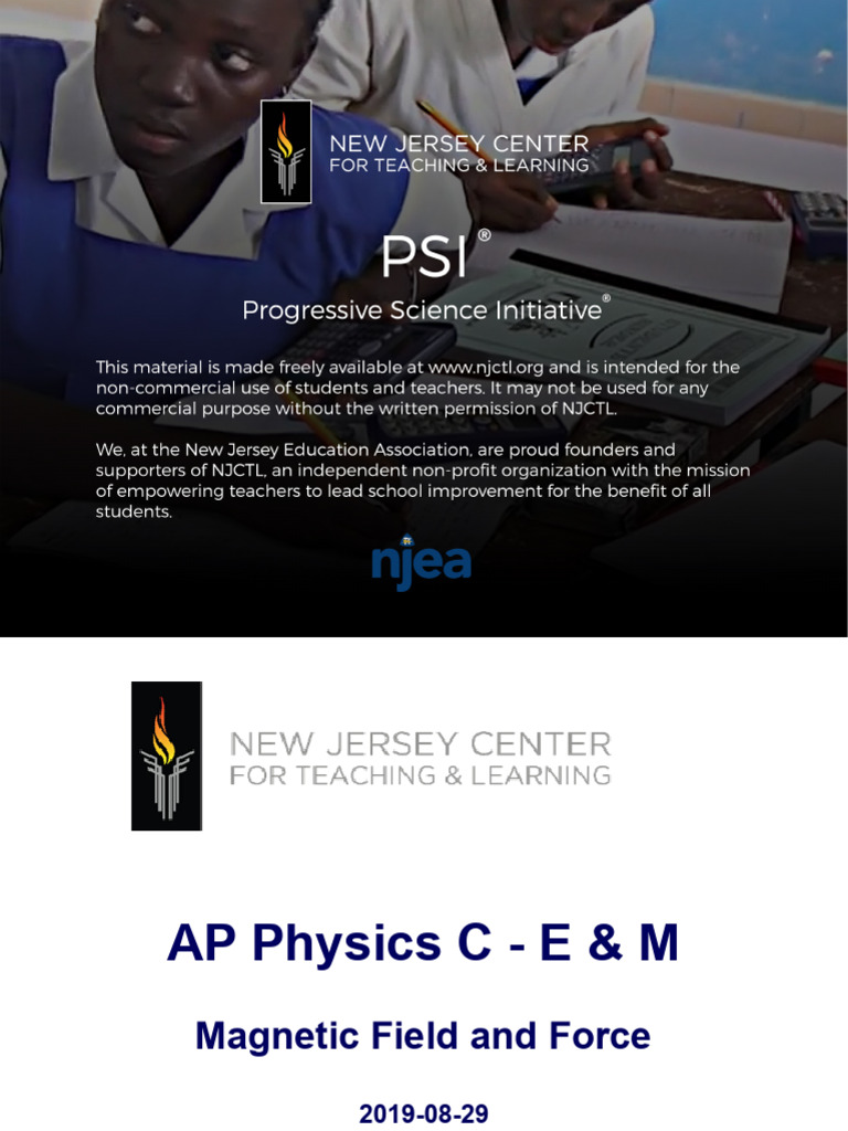 AP Physc Em Magnetic Field Forces Presentation 2023-02-13 (1) | PDF ...