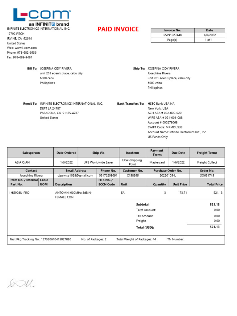 0107 - Lcom - Antenna 3 For Veco | PDF | Receipt | Payments