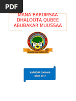 Karoora Waggaa BBO 2018 After Mgt | PDF