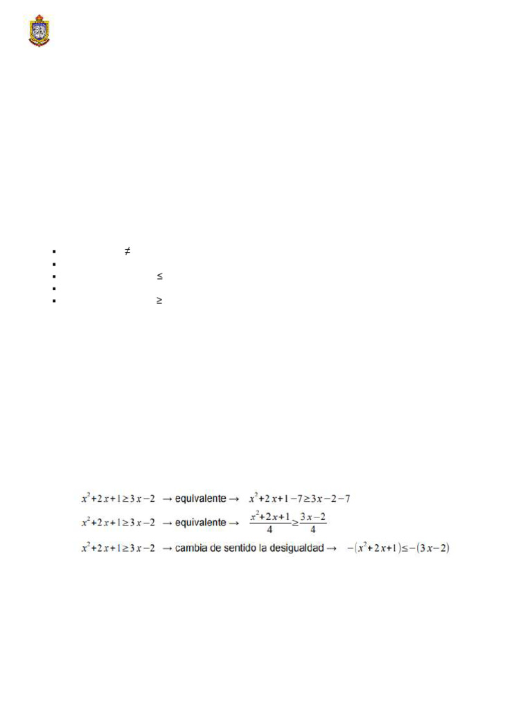 Inecuaciones | PDF | Desigualdad (Matemáticas) | Análisis matemático