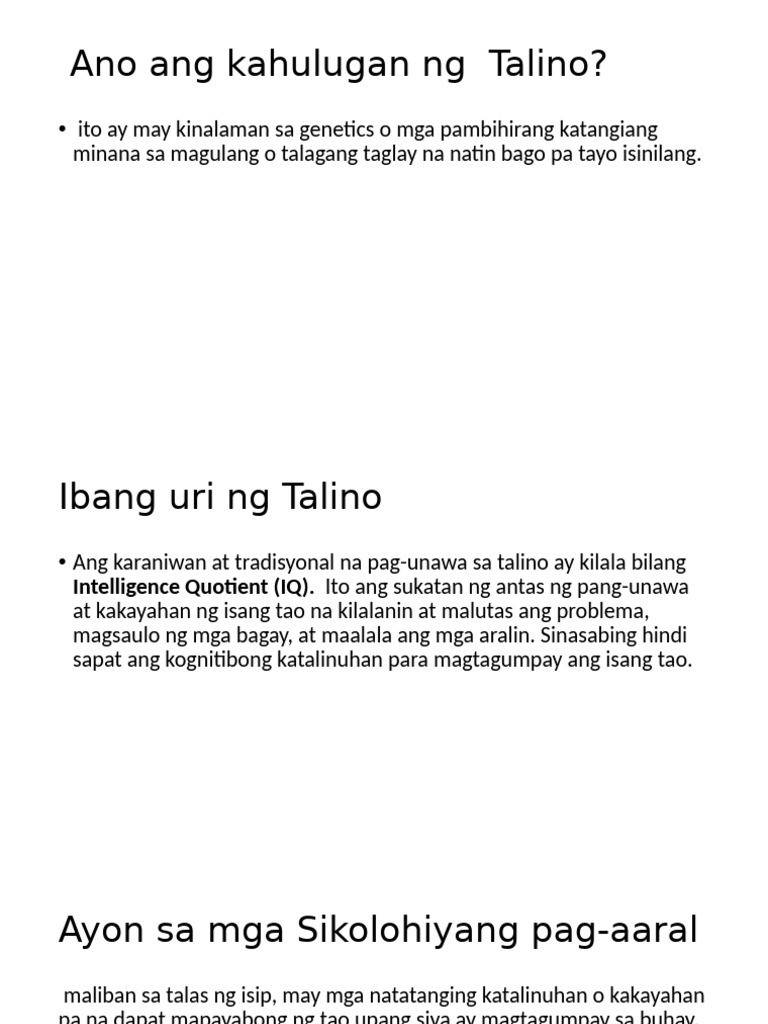 Uri NG Talino | PDF