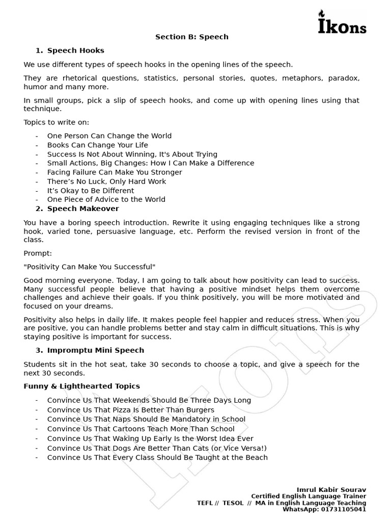 Speech writing resources | PDF | Cognition