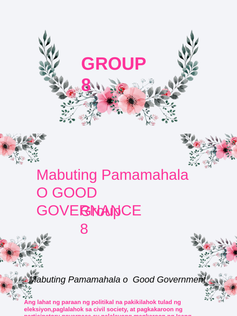 Mabuting pamamahala o good Governance | PDF