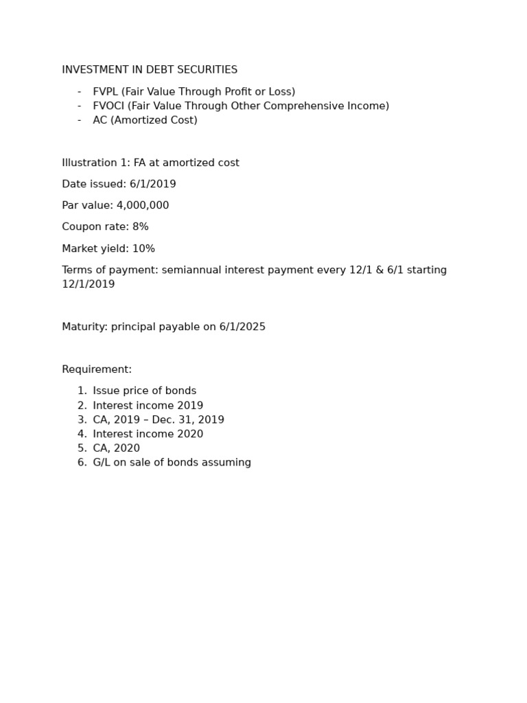 Debt Securities Investment Analysis Guide | PDF | Bonds (Finance ...