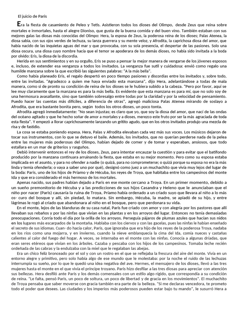 Antecedentes de La Guerra de Troya | PDF | París (mitología) | Helena ...