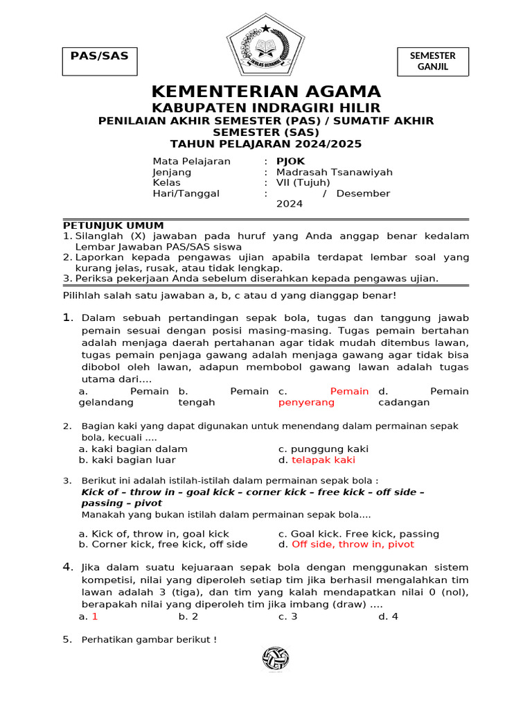 PJOK SEM 1 KLS 9 (Merah) | PDF