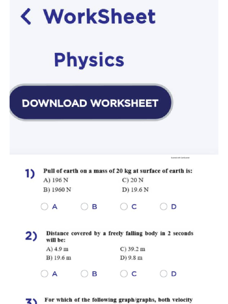Worksheet 12 Phy (2021) SS | PDF