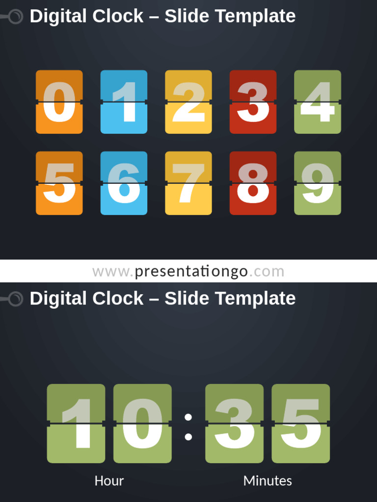 Free Digital Clock Slide Template | PDF