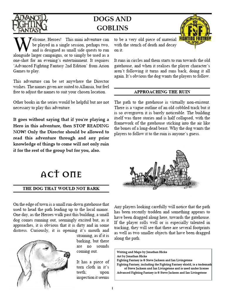 AFF 2e - Dogs and Goblins (OEF) | PDF