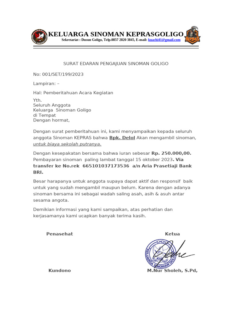 Pengajuan Siniman Kepras | PDF