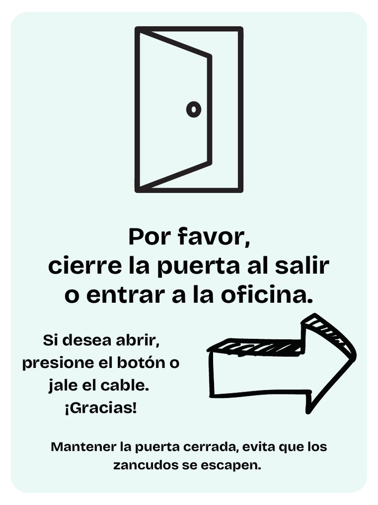 Cierre la puerta al entrar o salir | PDF